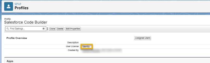 Salesforce Code Builder Profile using Identity License